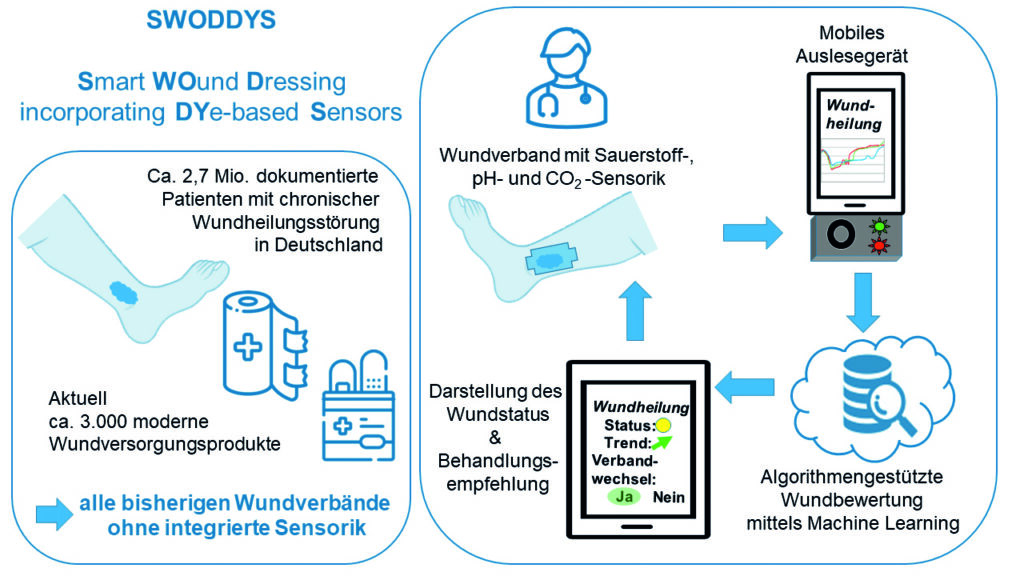 Smart WOund Dressing incorporating DYe-based Sensors Monitoring von O₂ ...